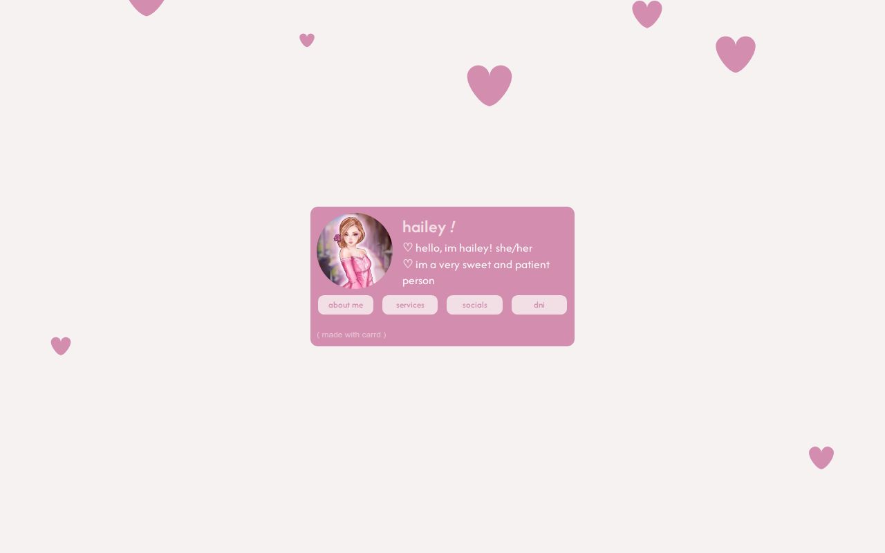 carrd for hailey